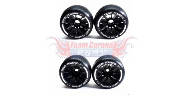 Team Powers F1 Rubber Front & Rear Pre-Glued Tire Set